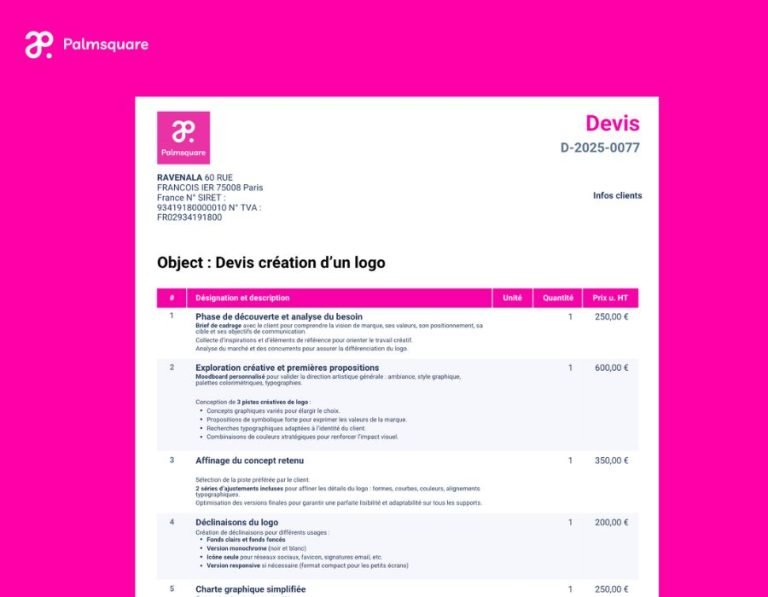 Exemple de devis Logo - Téléchargement gratuit PDF